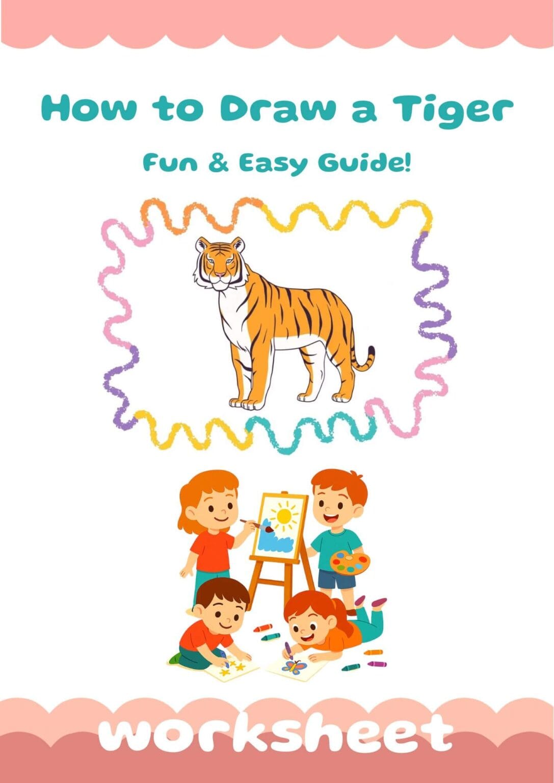 How to Draw a Tiger - Step-by-Step Tutorial for Kids 🐯