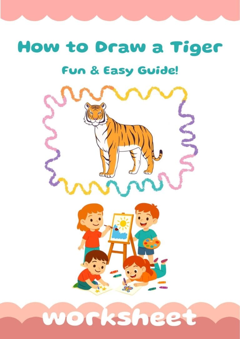 How to Draw a Tiger - Step-by-Step Tutorial for Kids 🐯