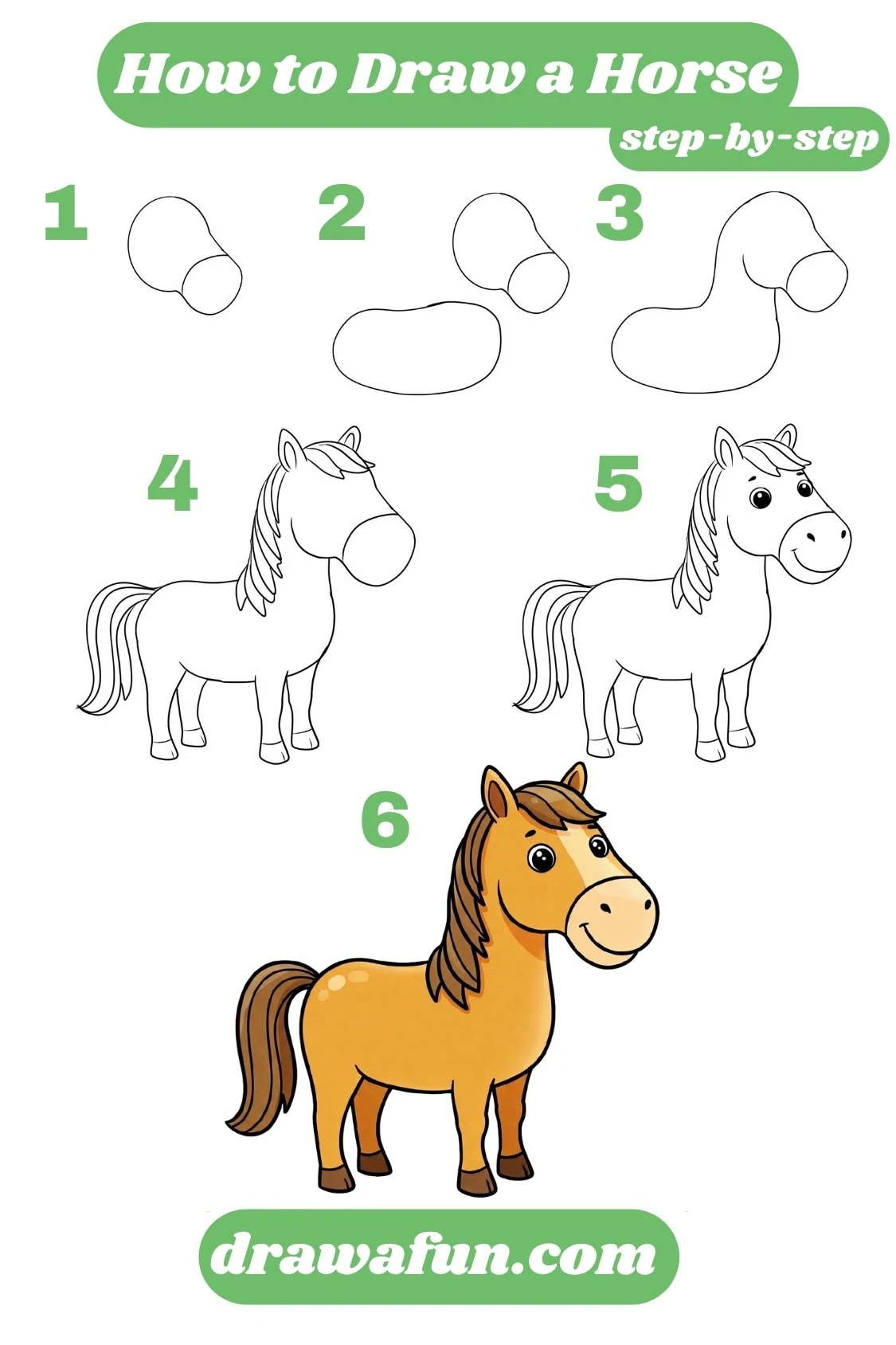 How to Draw a Horse - Easy Step-by-Step Drawing Tutorial