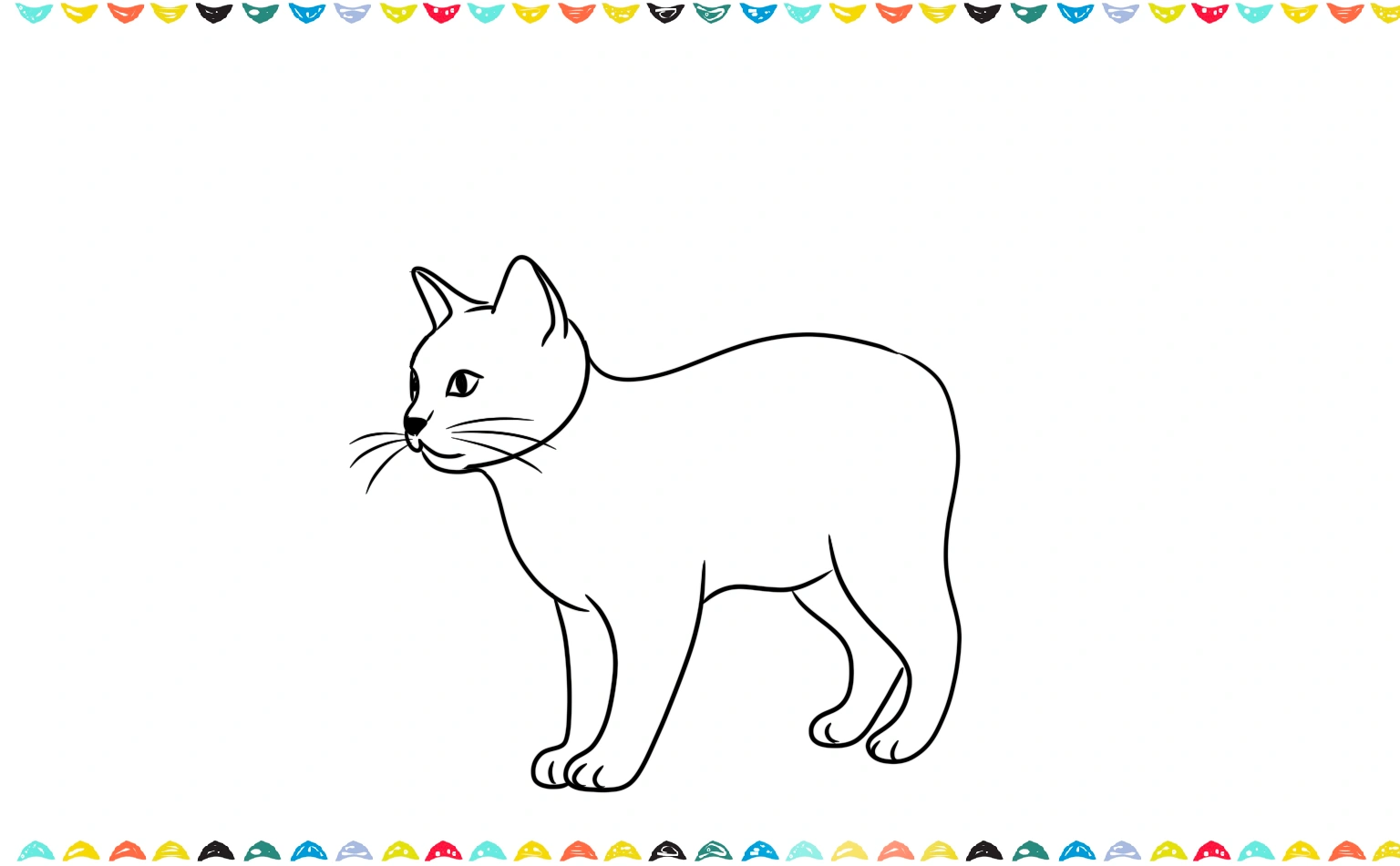 How to Draw a Line Drawing Cat - Five Easy Drawing Tutorials